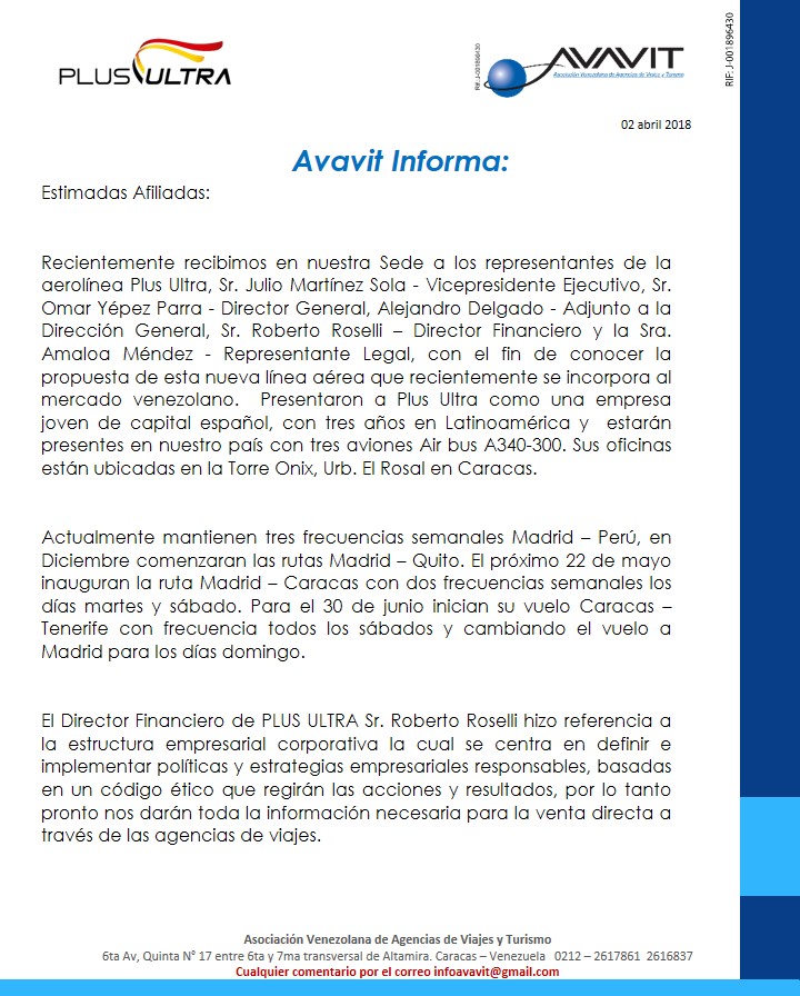 016 2018 Reunión con Plus Ultra - AVAVIT